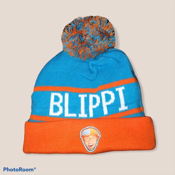 Accessories | Childrens Pom Pom Knit Blippi Beanie | Poshmark